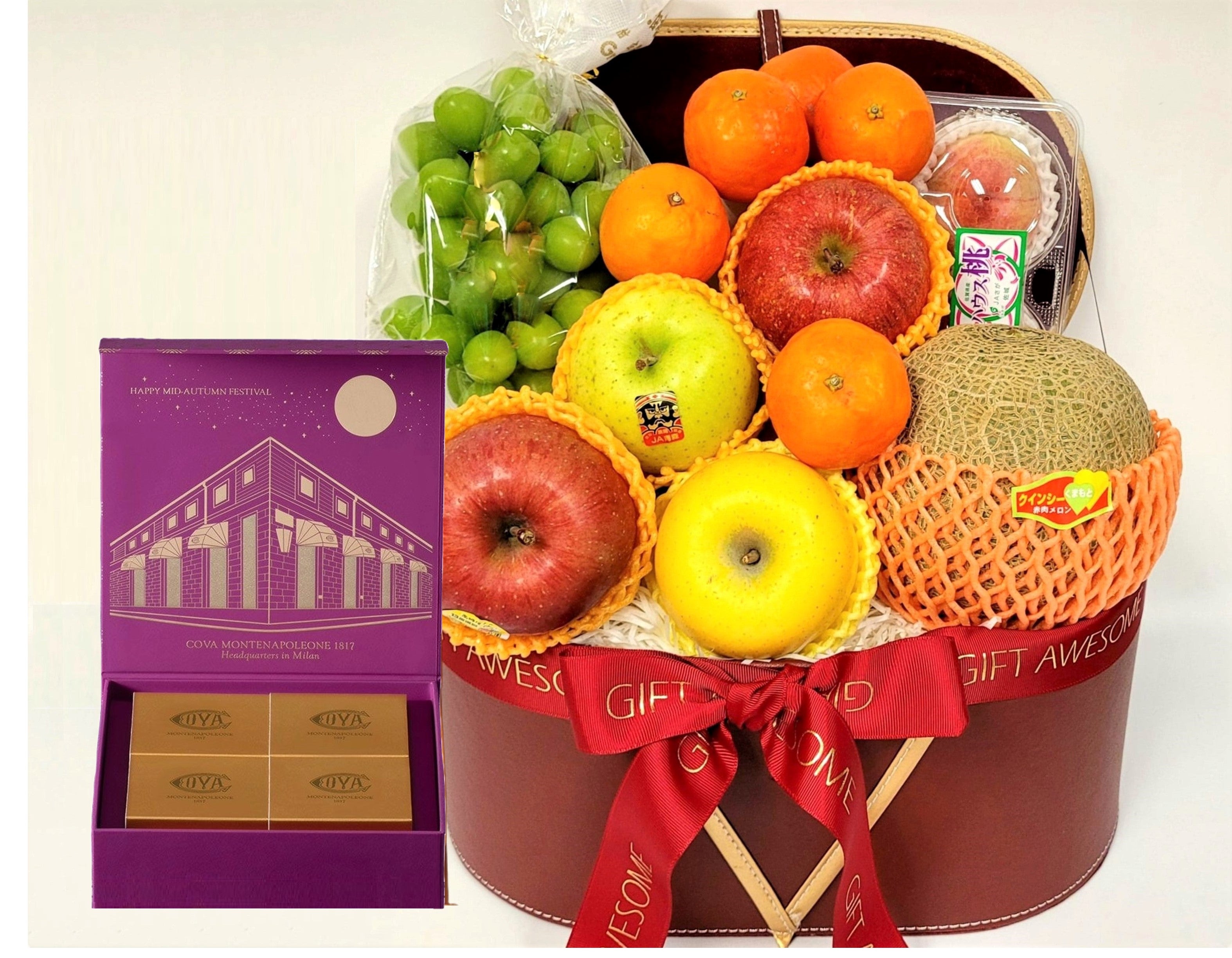 Mid Autumn Deluxe Japanese Fruit Hamper with Cova Mooncakes – Gift Awesome