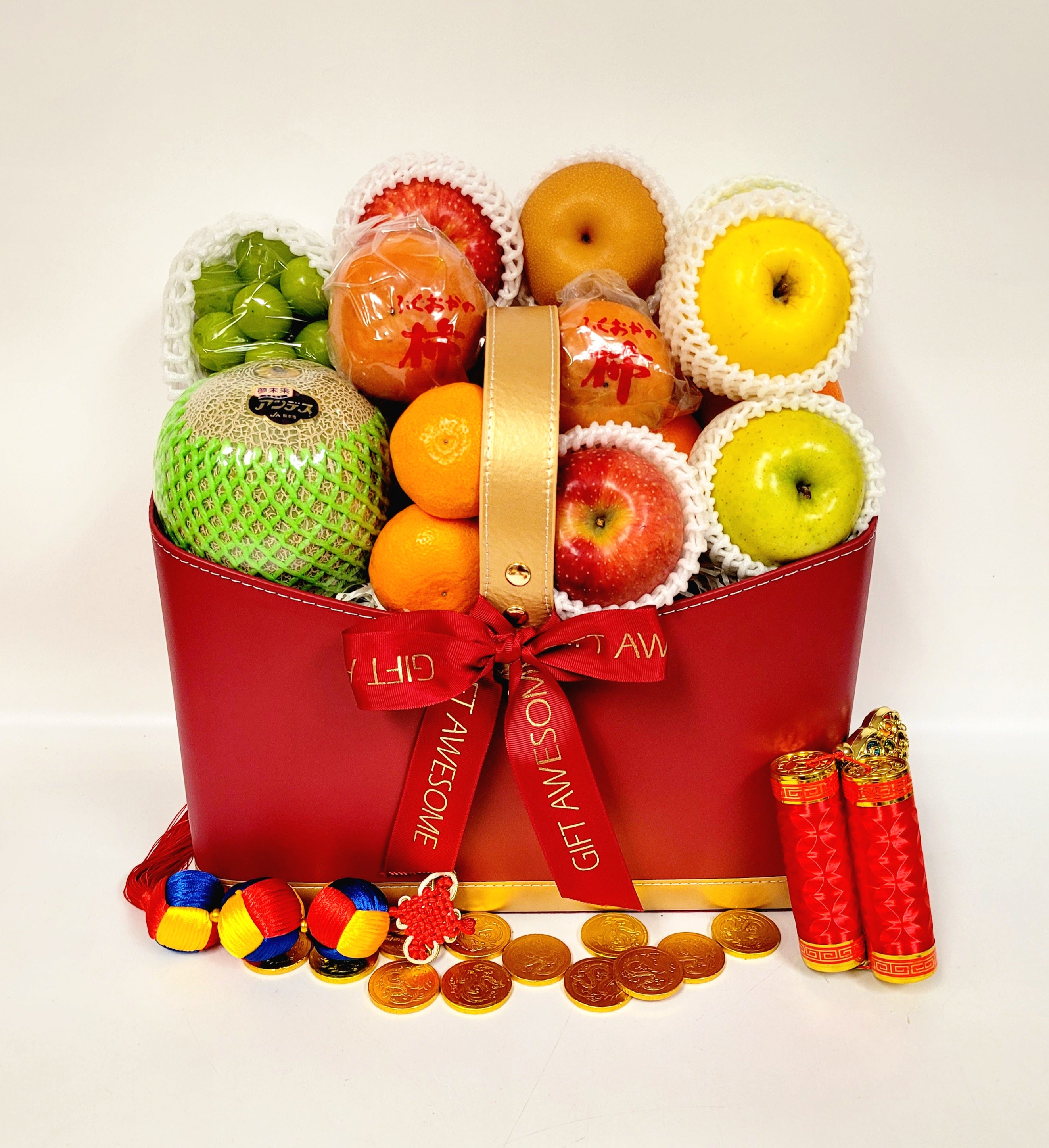 Burgundy Gold Blessing Fruit Hamper – Gift Awesome