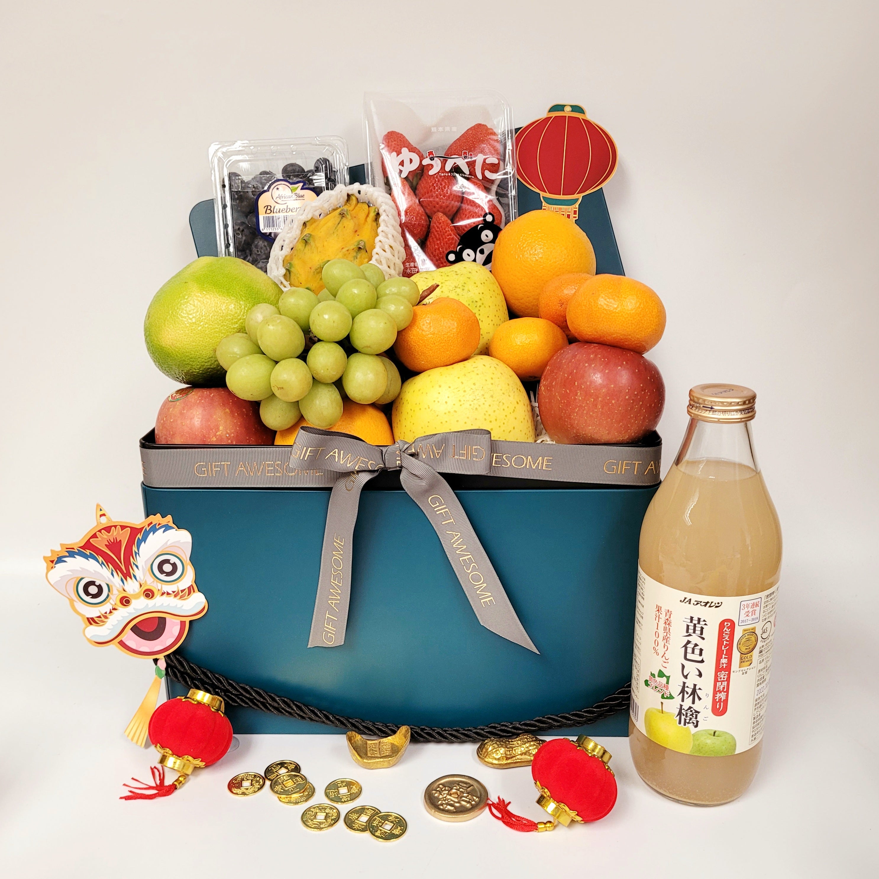 Festive Wish Fruit Hamper with Juice – Gift Awesome